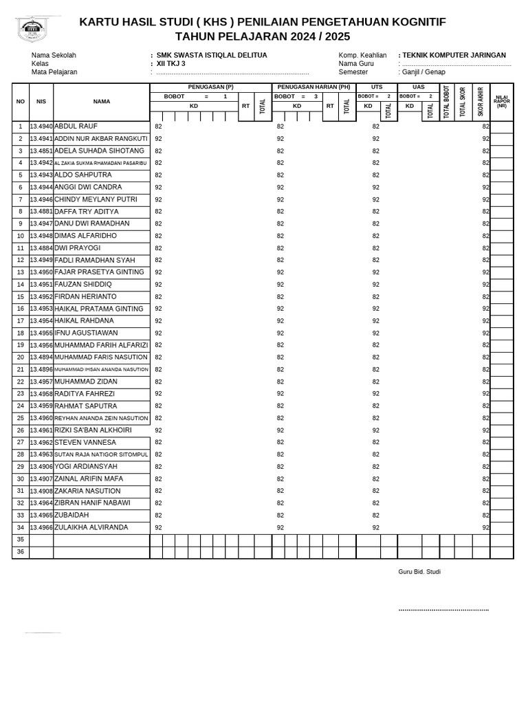 KHS Admin Infrastruktur Jaringan XII TKJ 3 YAMIN | PDF