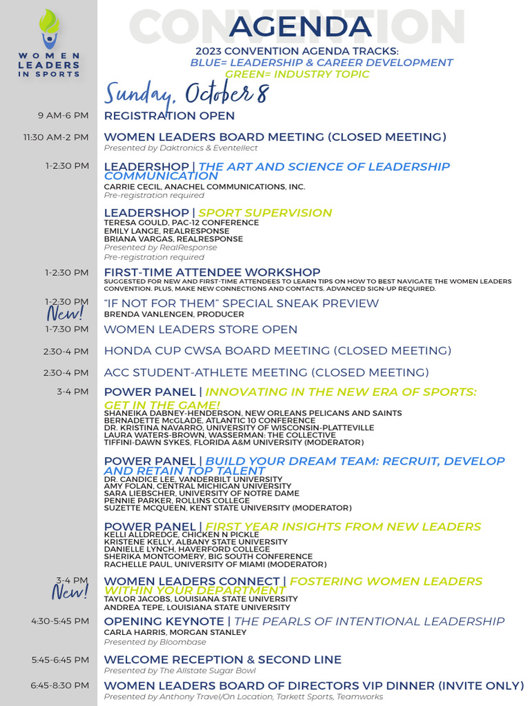 2023 Women Leaders Convention Agenda | PDF | Sports | National ...