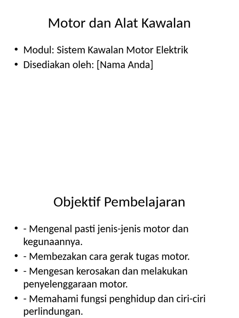 Motor Dan Alat Kawalan Penuh | PDF