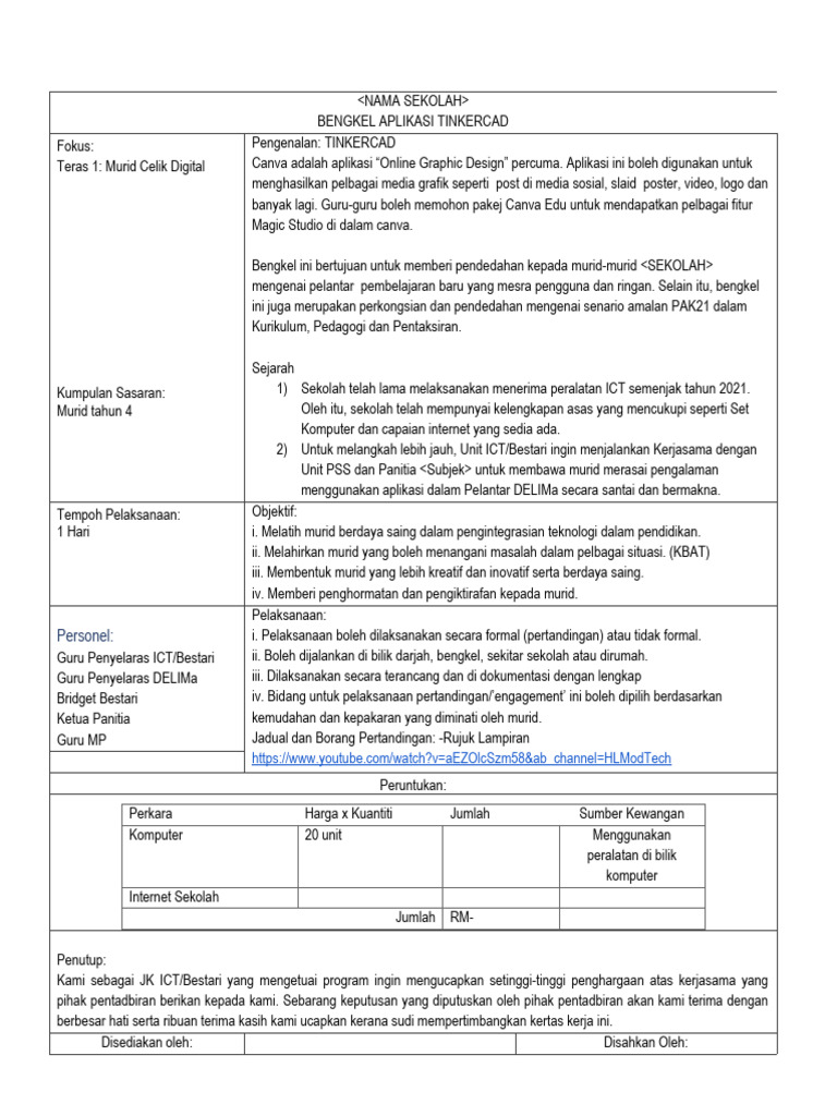 Kertas Kerja Bengkel - 3D Design Murid | PDF