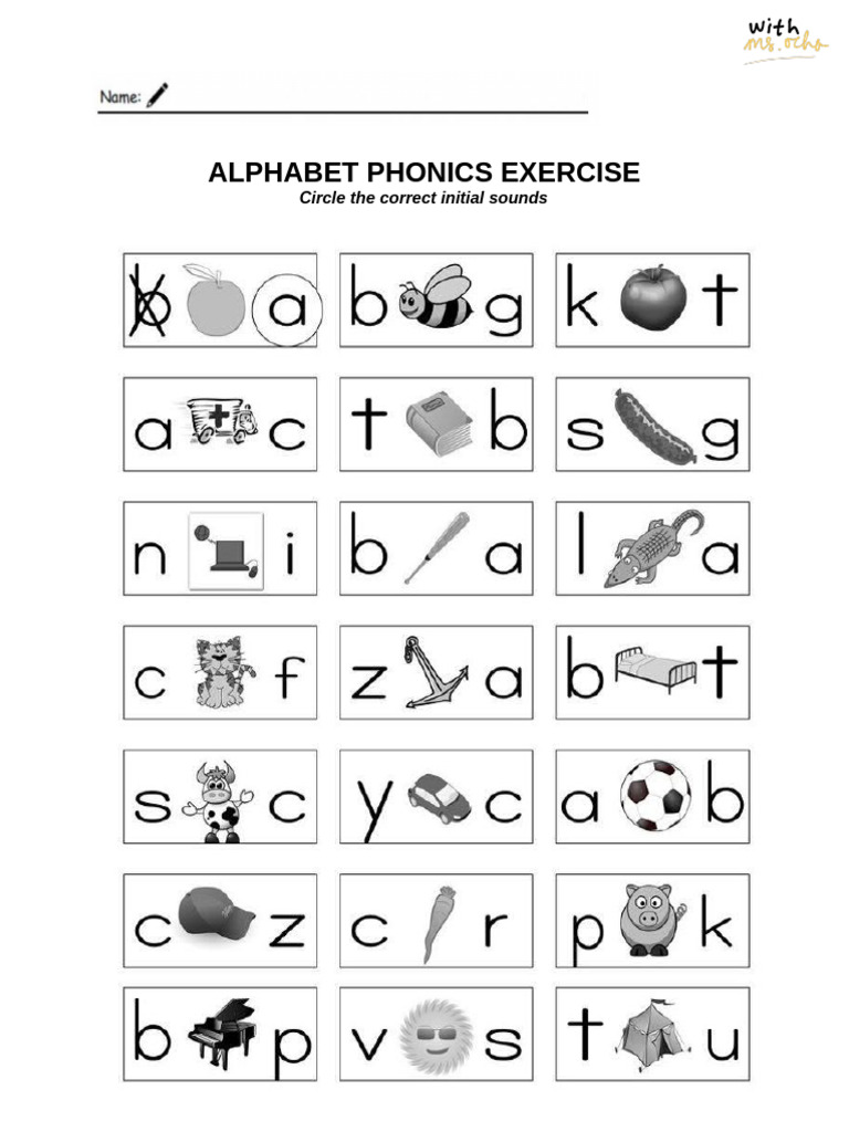 Alphabet Phonics Exercise | PDF