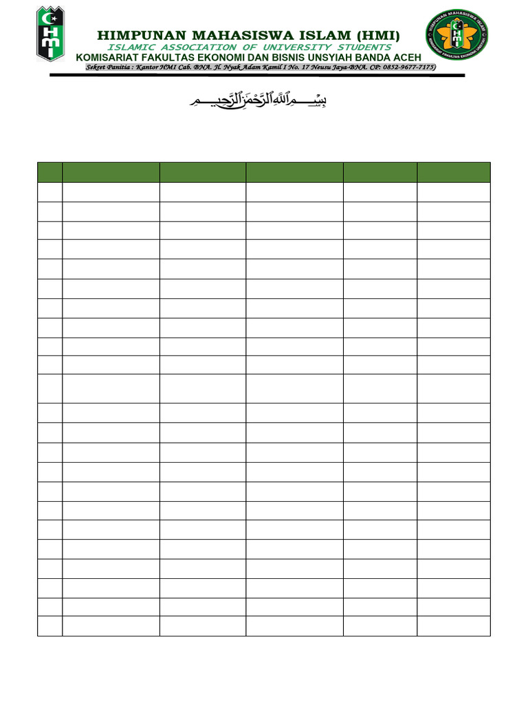 Surat Pengumuman Hasil Screening Test Komisariat FEB USK 2025 | PDF