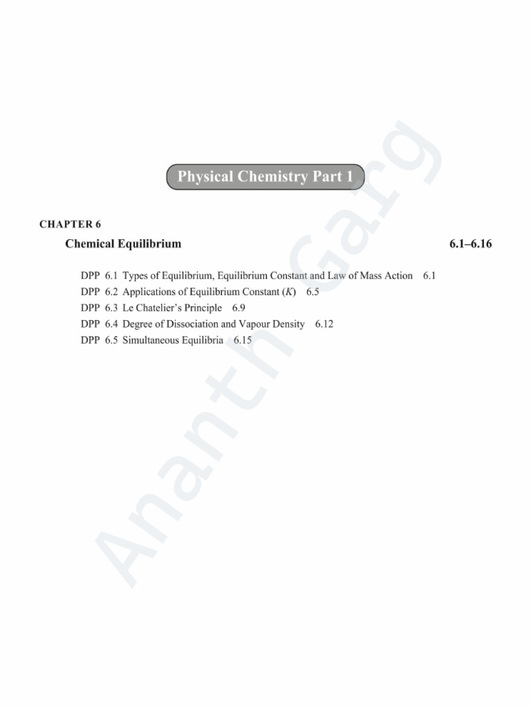 Chemical Equilibrium DPP | PDF