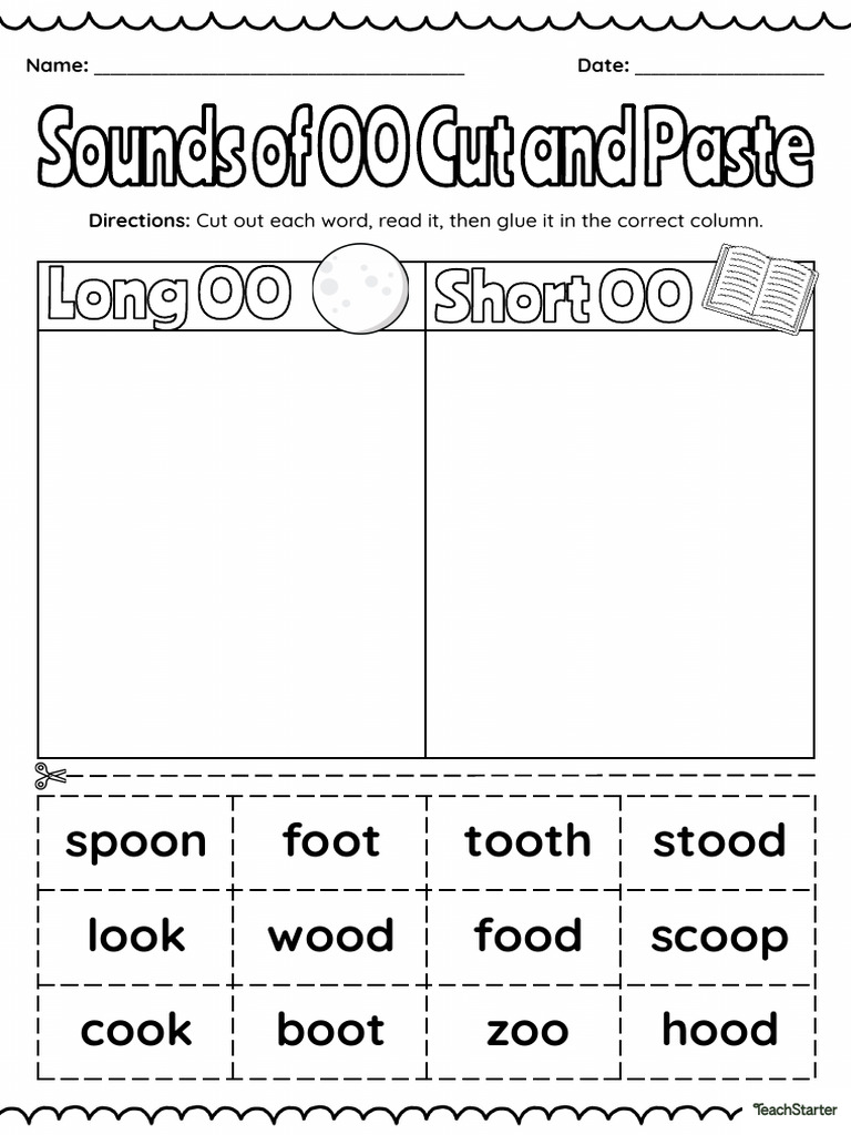 Soundsof OOCutand Paste Worksheet Adobe Reader | PDF
