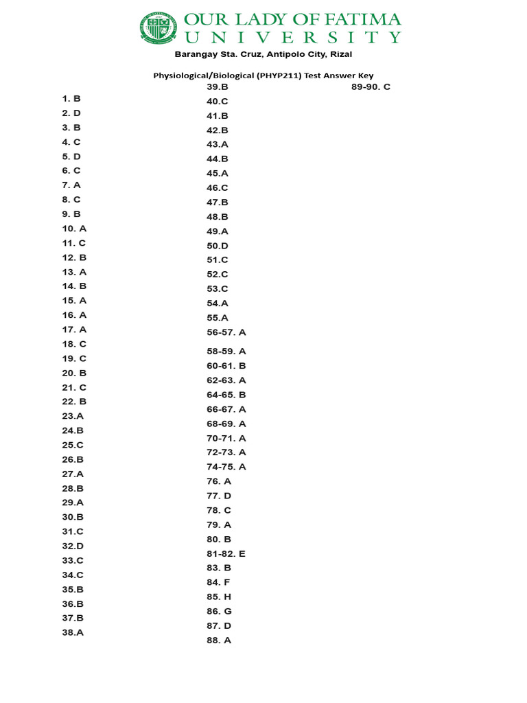 ANSWER KEY (2) Long | PDF