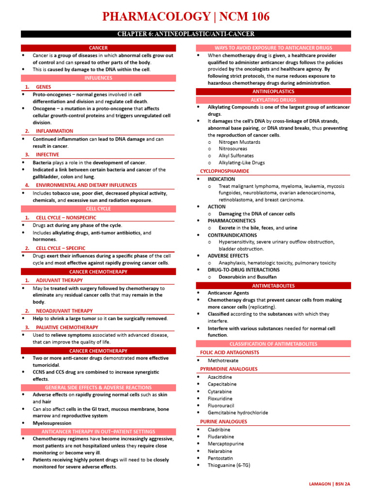 Antineoplastic Pharmacology Overview | PDF | Chemotherapy | Estrogen