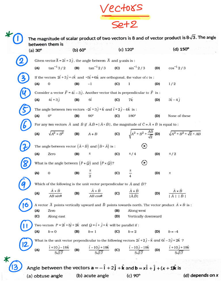 HBCSE Dot and Cross Product Assignment | PDF | Linear Algebra | Algebra