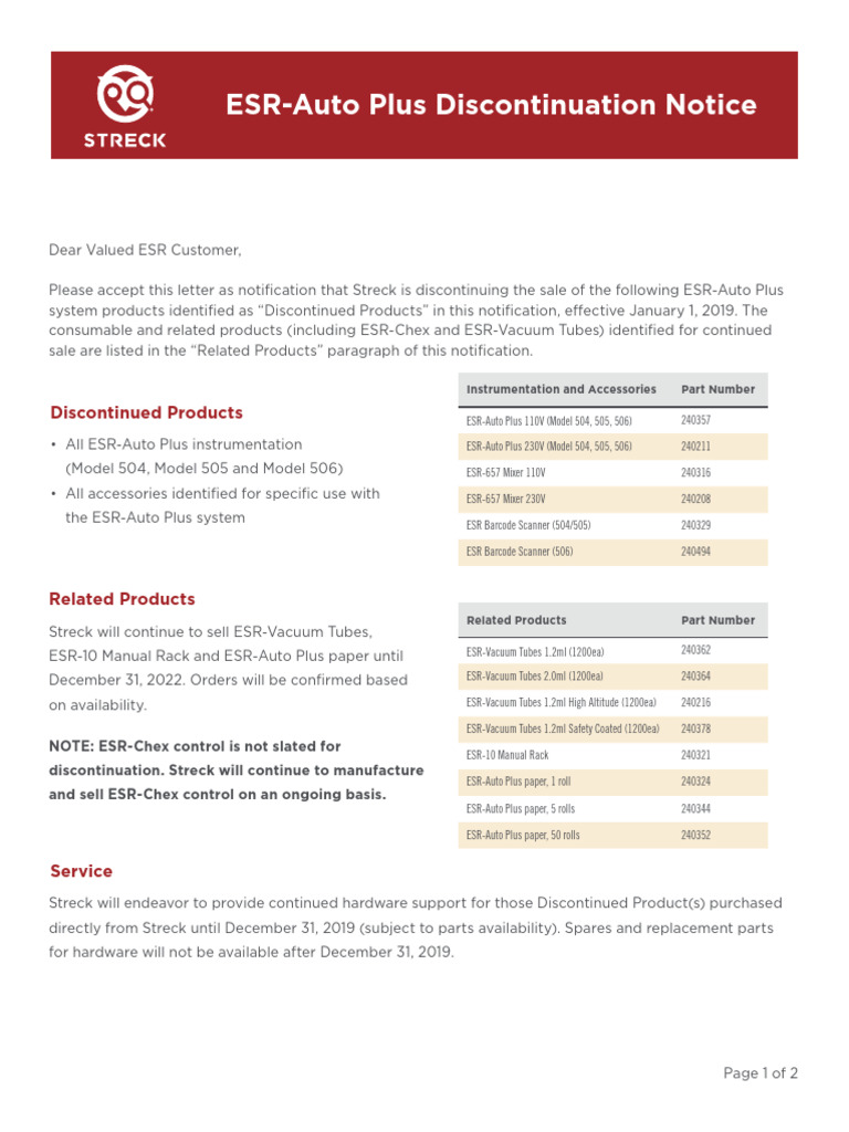 ESR-AP Discontinuation Letter INTL - Final | PDF