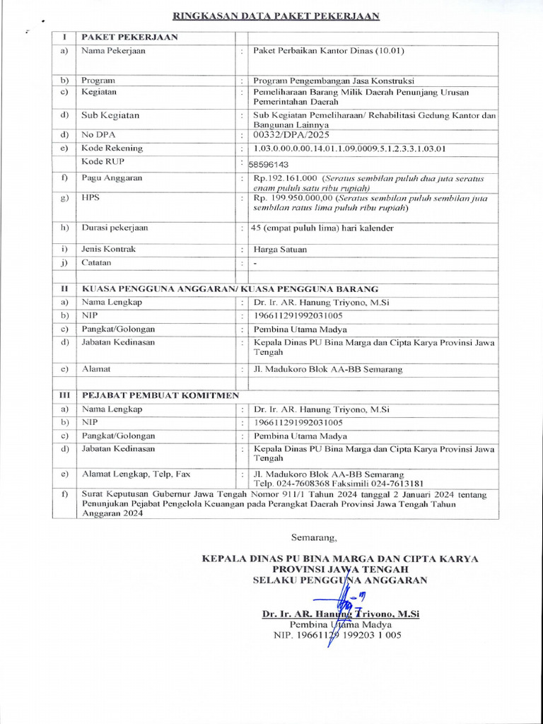 Ringkasan Data Paket Kanopi Kantor | PDF
