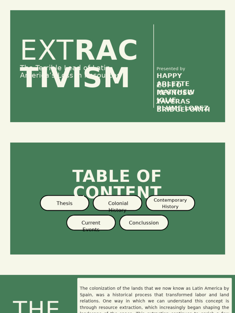 Extractivism LATAM Group Project | PDF | Spanish Colonization Of The ...