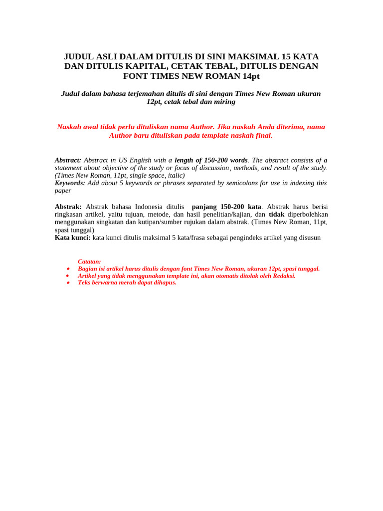 Contoh Template Diglosia 2023 Bahasa Indonesia | PDF