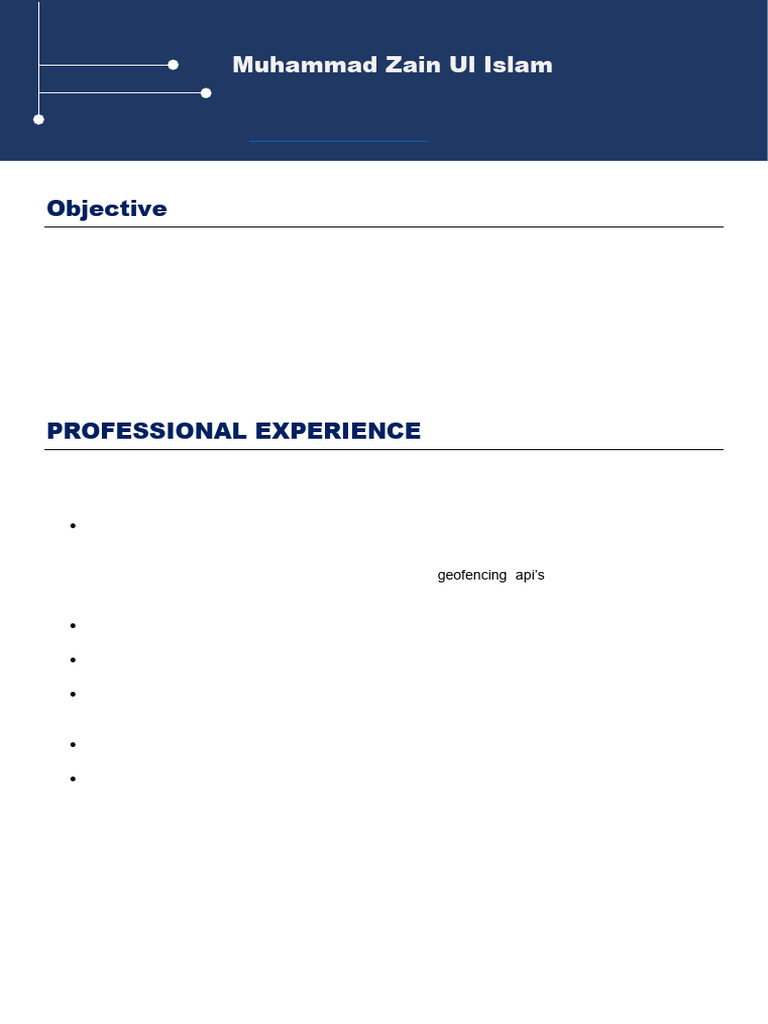 Muhammad Zain Ul Islam-Cv | PDF | Mobile App | Databases