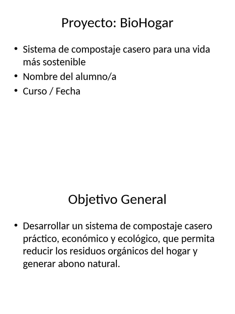 Proyecto BioHogar Compostaje | PDF