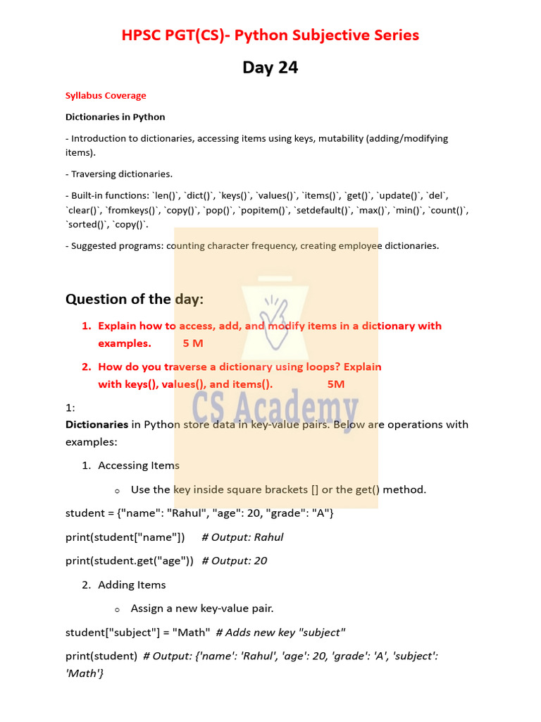Day 24 Python Answers - 60215460 - 2025 - 05 - 13 - 08 - 51 | PDF ...