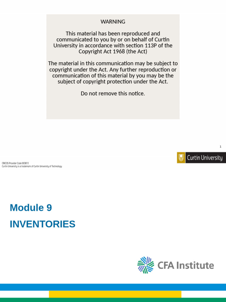 Module 9 Lecture Slides | PDF | Cost Of Goods Sold | Inventory