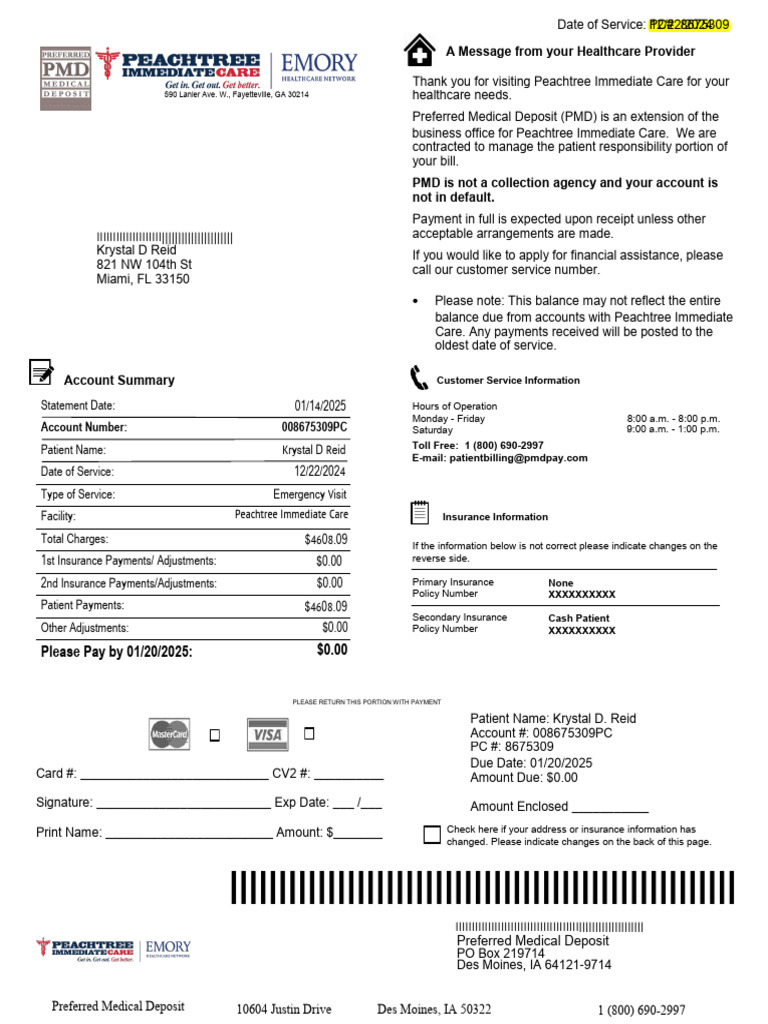 Sample billing statement _PDF_ - Mercy Hospital Medical | PDF ...