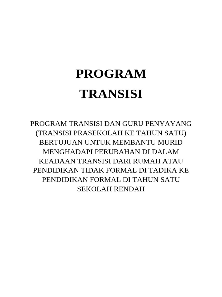 Modul Program Transisi Tahun 1 | PDF