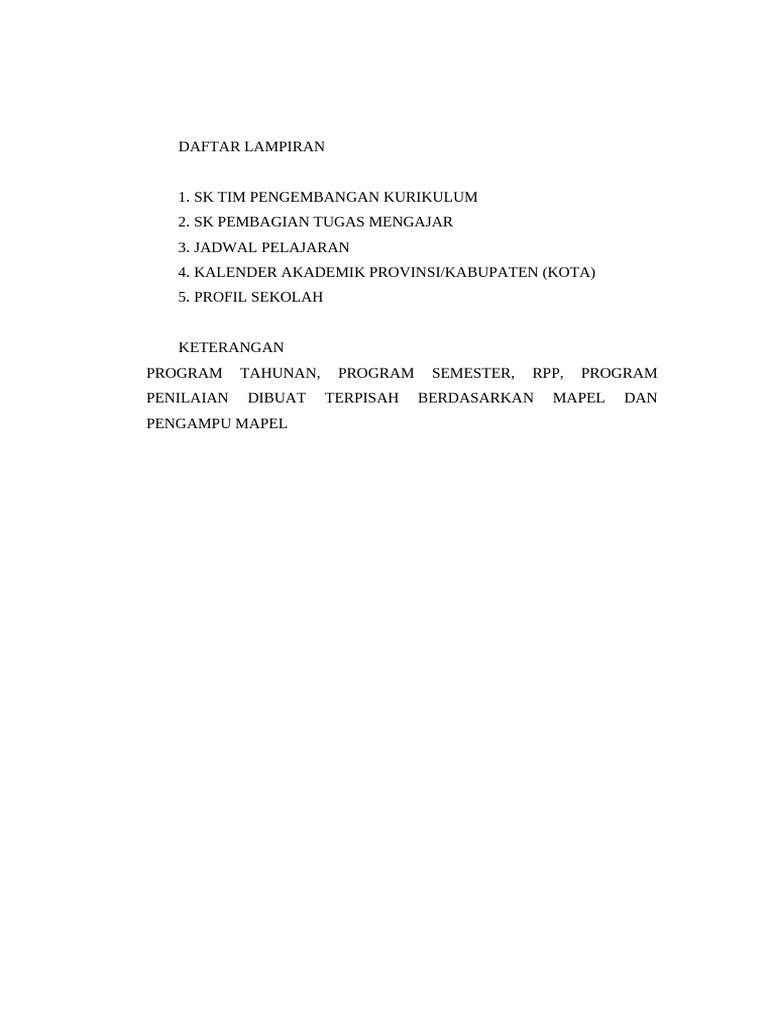 Daftar Lampiran | PDF