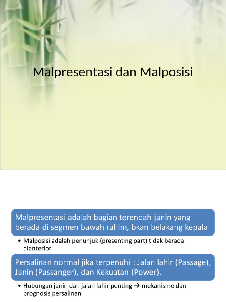 Mal Posisi Dan Presentasi Askeb Gadar | PDF