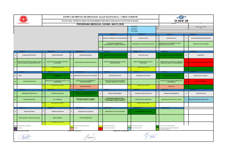 Sp-01727 Programa Mensual Ssoma May-2025 | PDF