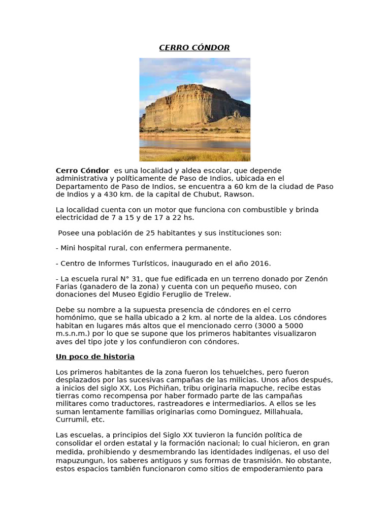 Cerro Cóndor | PDF