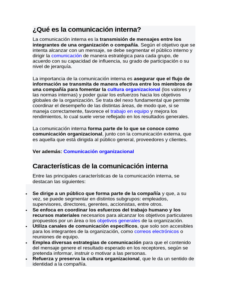 Qué Es La Comunicación Interna | PDF | Comunicación