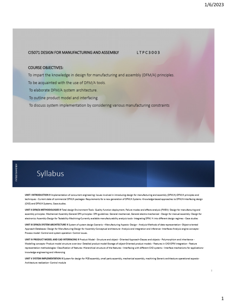 Ci5071 Unit 3 Dfm&a Part I | PDF | Object Oriented Programming | Databases
