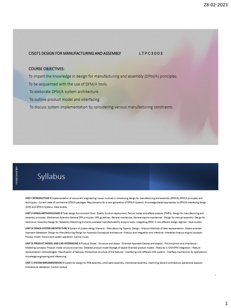 Ci5071 Unit 4 Dfm&a Part-I | PDF | Class (Computer Programming) | Databases