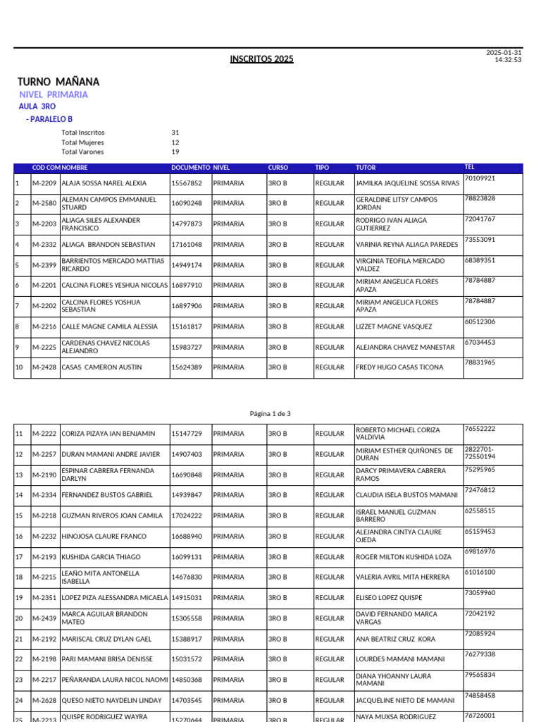 3ro B - Primaria | PDF