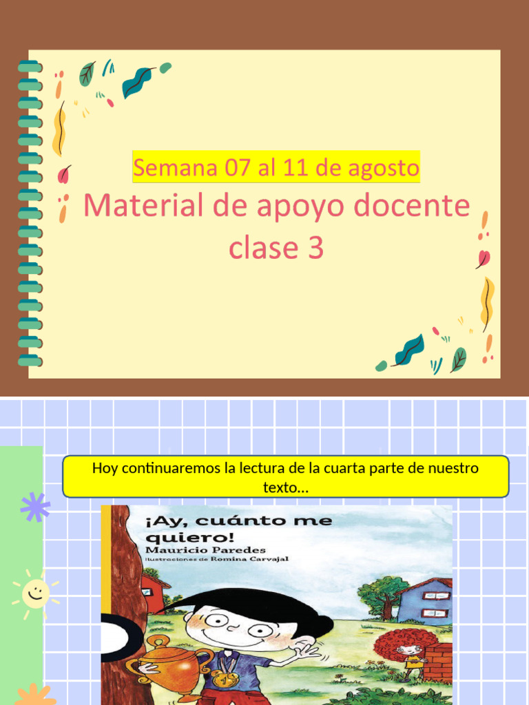 Material de Apoyo Docente, Semana 07 Al 11 de Agosto | PDF