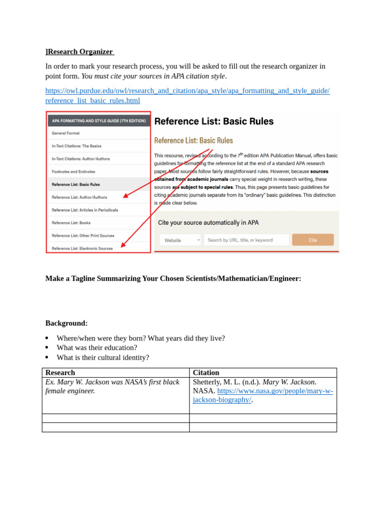 Research Organizer for Scientists | PDF | Katherine Johnson | Nasa