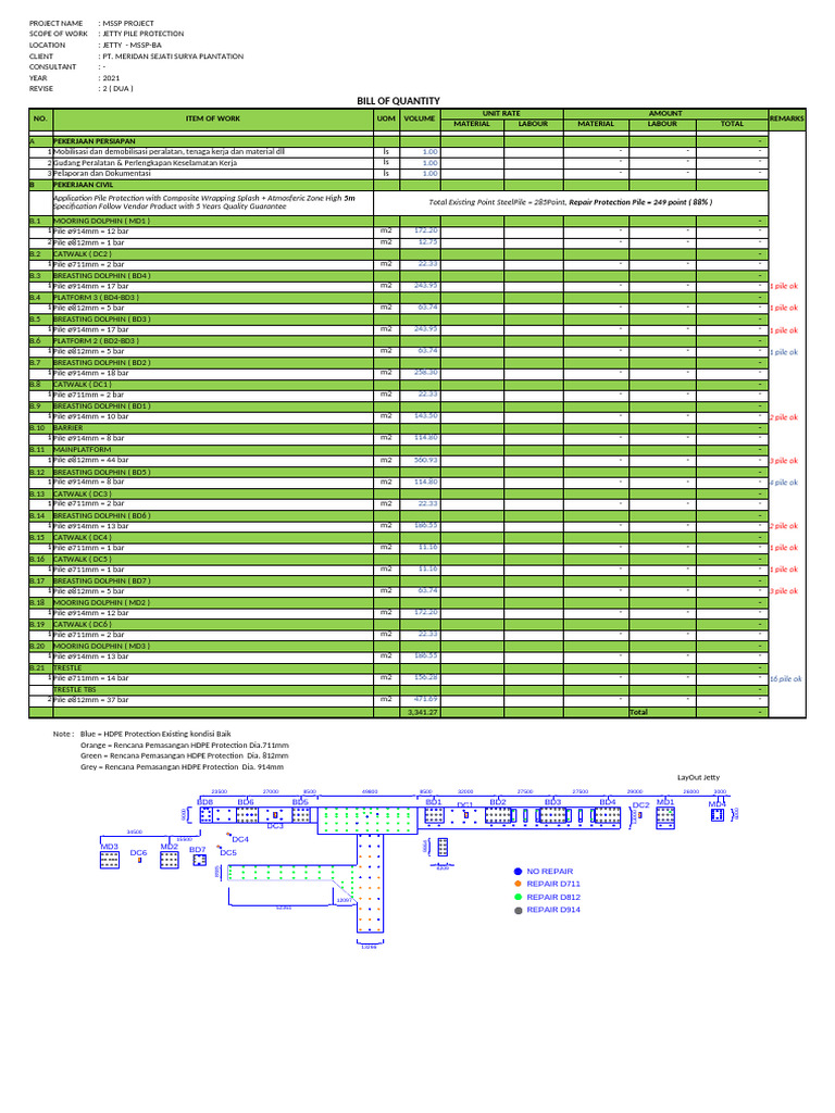 BOQ Jetty Pile Protection MSSP Rev.02 | PDF