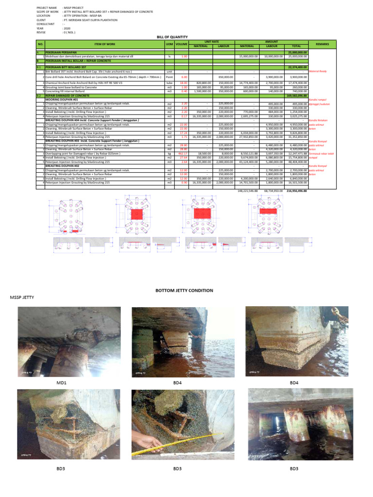 MSSP Jetty Bollard Installation 35T | PDF | Building Materials | Materials