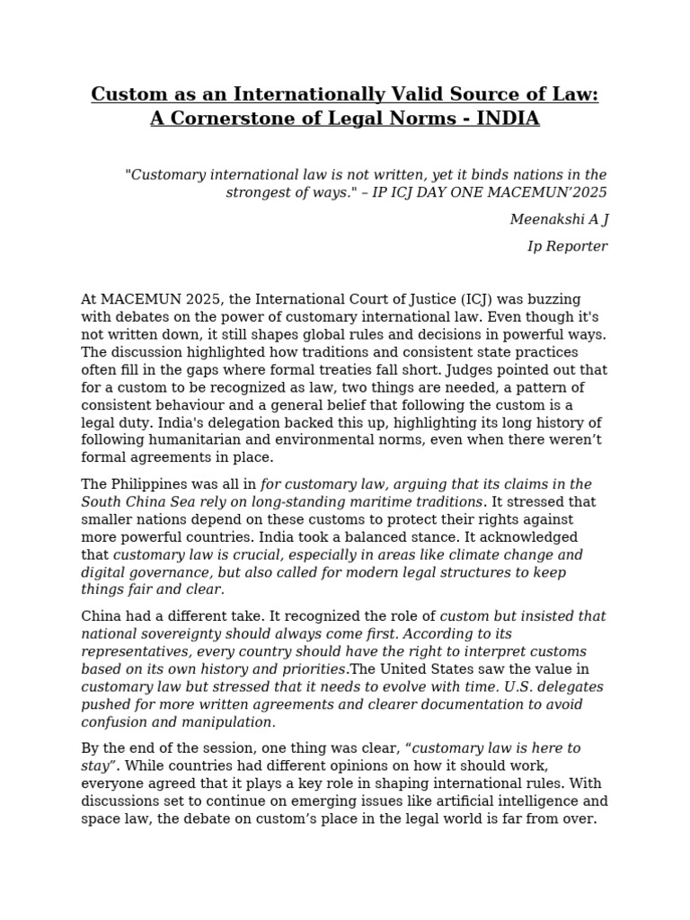 Meenakshi - Icj - Beat Article - Day Two | PDF