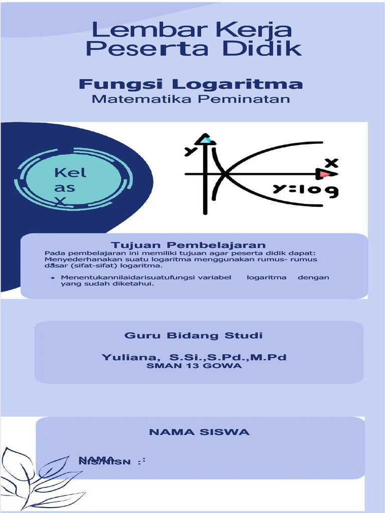 LKPD Fungsi Logaritma | PDF