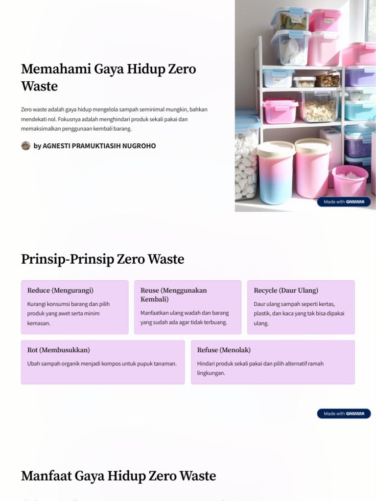 Memahami Gaya Hidup Zero Waste | PDF