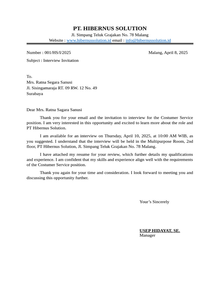 PT.HIBERNUS SOLUTION | PDF