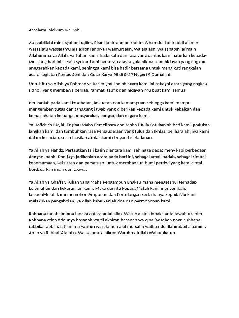 Doa Gelar Karya P5 | PDF