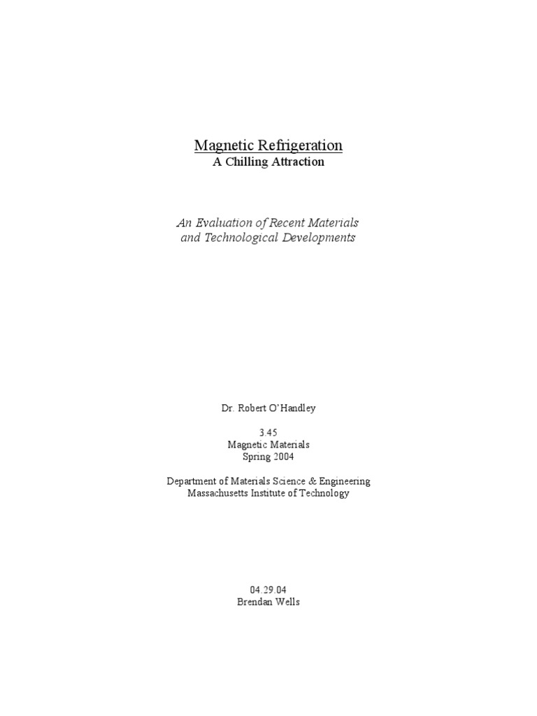 Wells Paper | Refrigerator | Ferromagnetism | Free 30-day Trial | Scribd