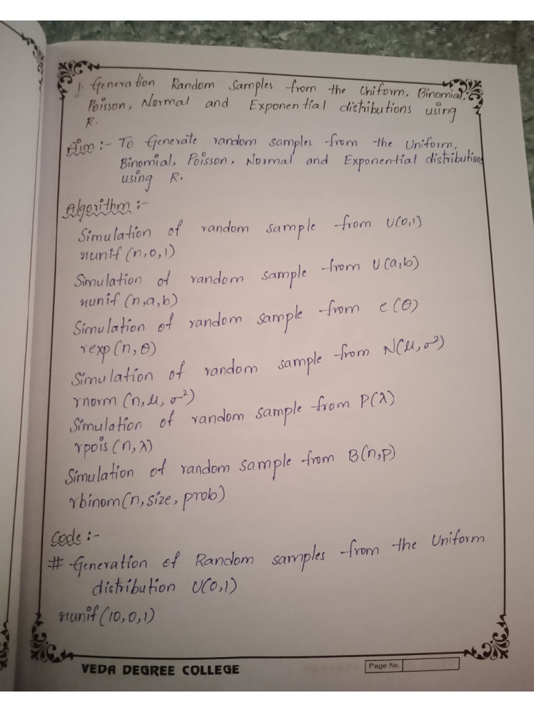 Stats Sem 6 Record | PDF