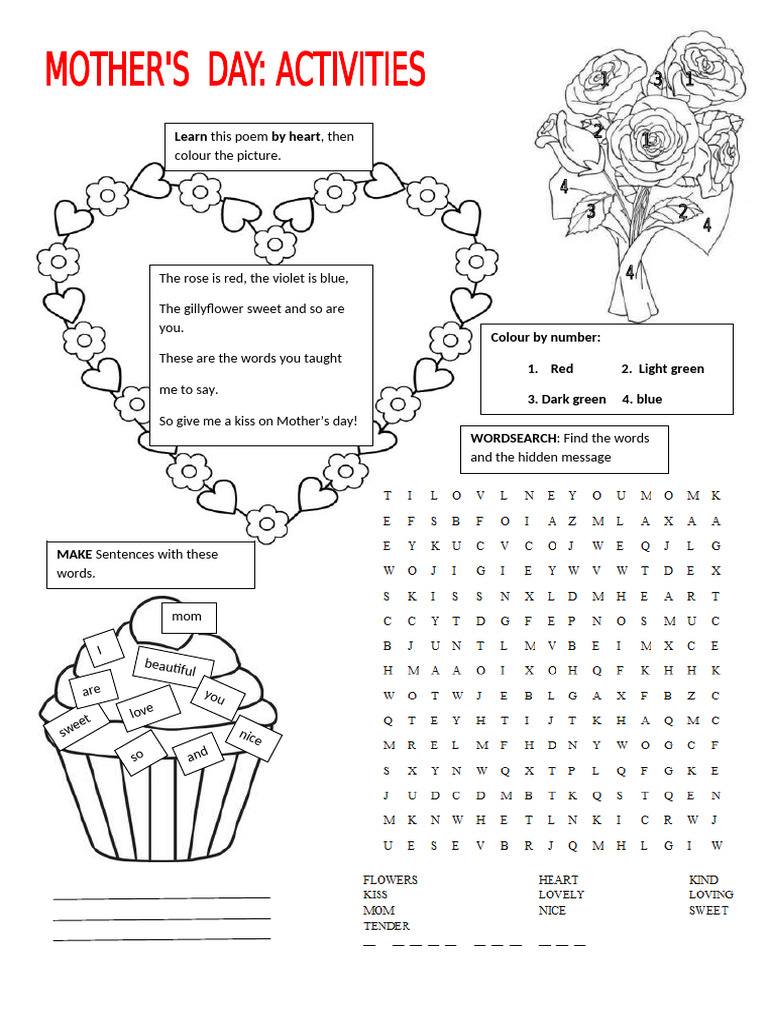 Mothers Day Grammar Drills - 135323 | PDF