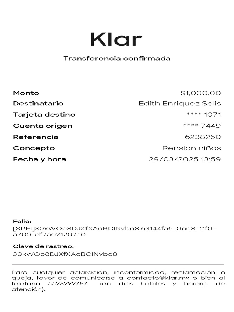 Klar Comprobante 29032025 140011 | PDF