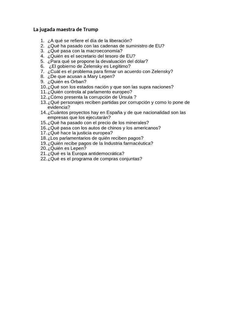 La Jugada Maestra de Tump | PDF