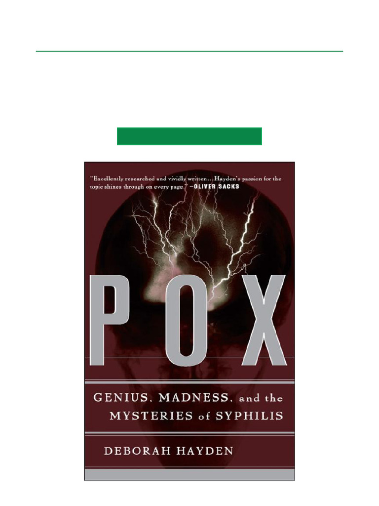 High Quality Pox Genius, Madness, and The Mysteries of Syphilis Digital ...