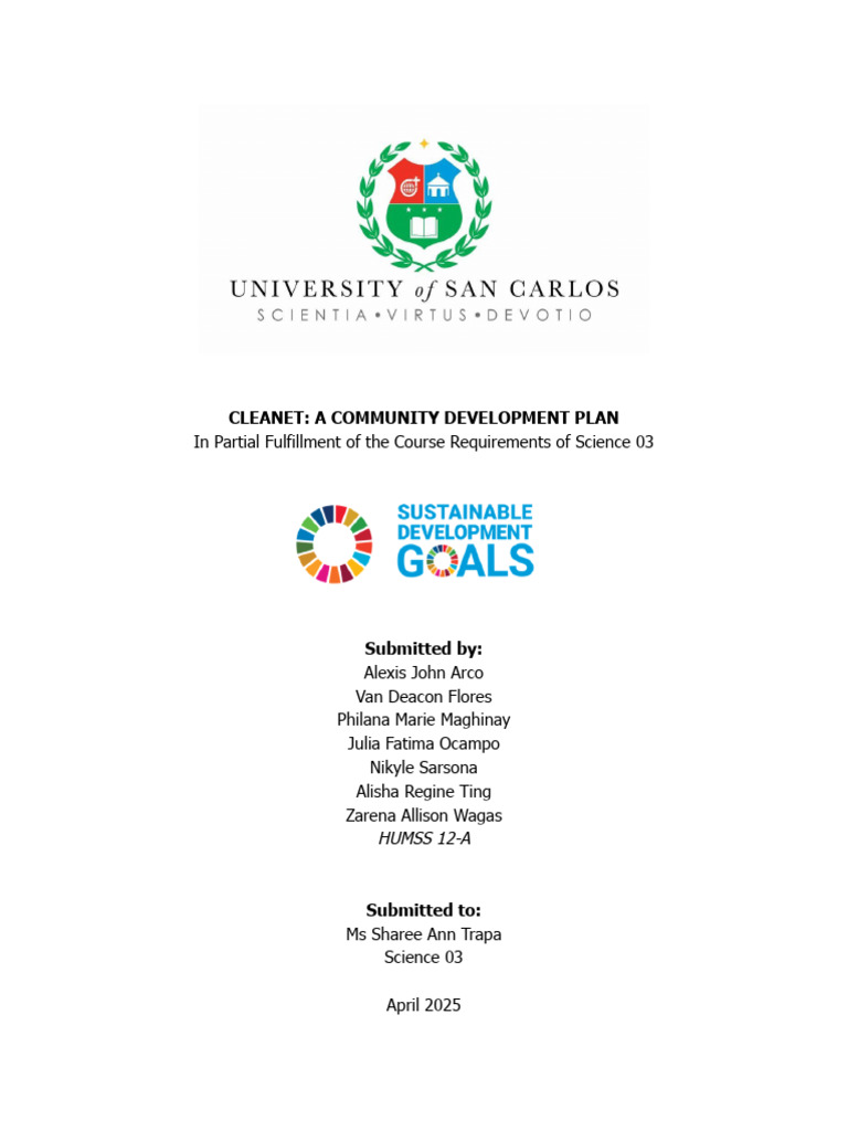 Sci 03 - Community Development Plan 2 | PDF | Filtration | Water