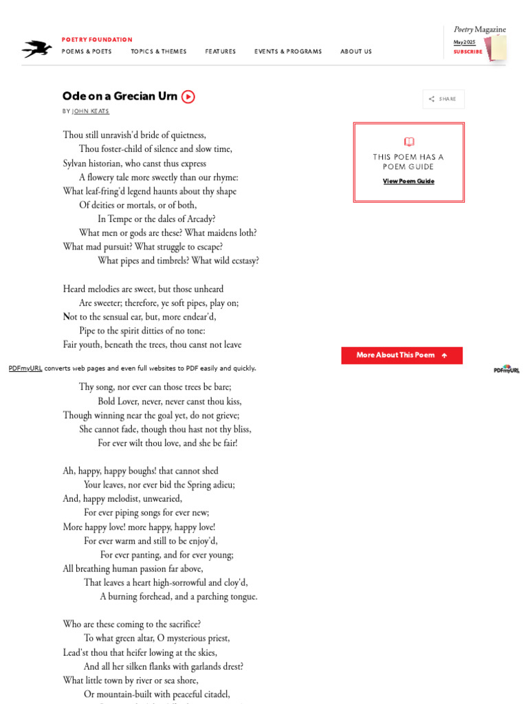Poetryfoundation Org Poems 44477 Ode-On-A-Grecian-Urn | PDF | Poetry