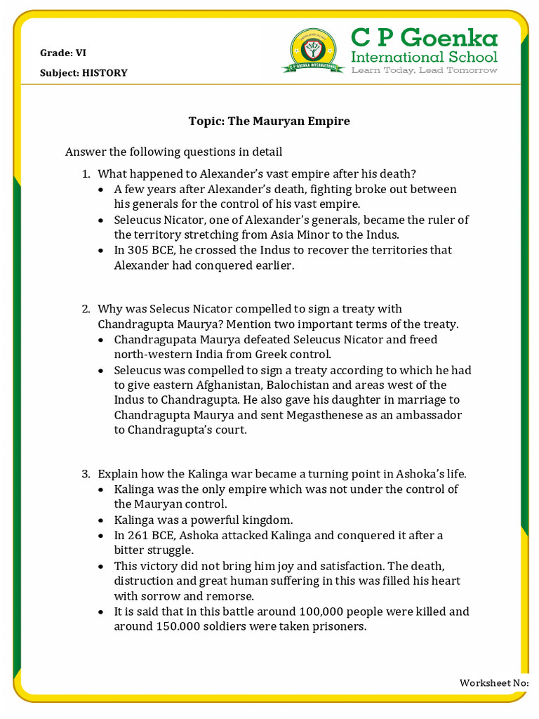 The_Mauryan_Empire_Worksheet_new | PDF | Ashoka | Ancient India