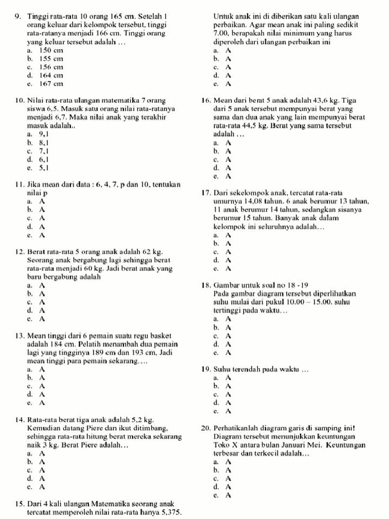 Latihan Soal Statistika SMP | PDF