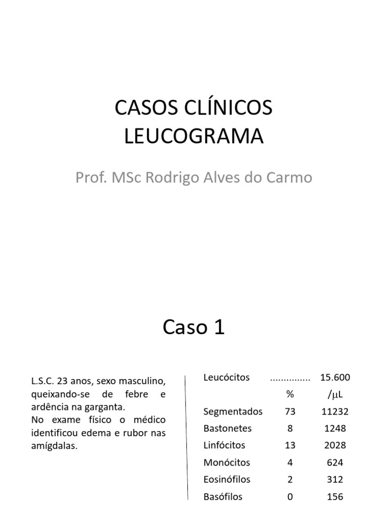 Casos Clínicos Leucograma | PDF | Glóbulo branco | Células