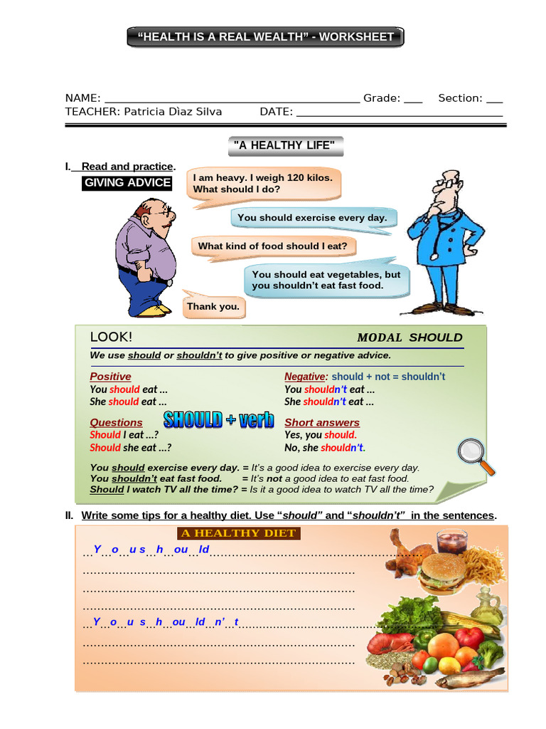 Health Is A Real Wealth Worksheet | PDF | Determinants Of Health